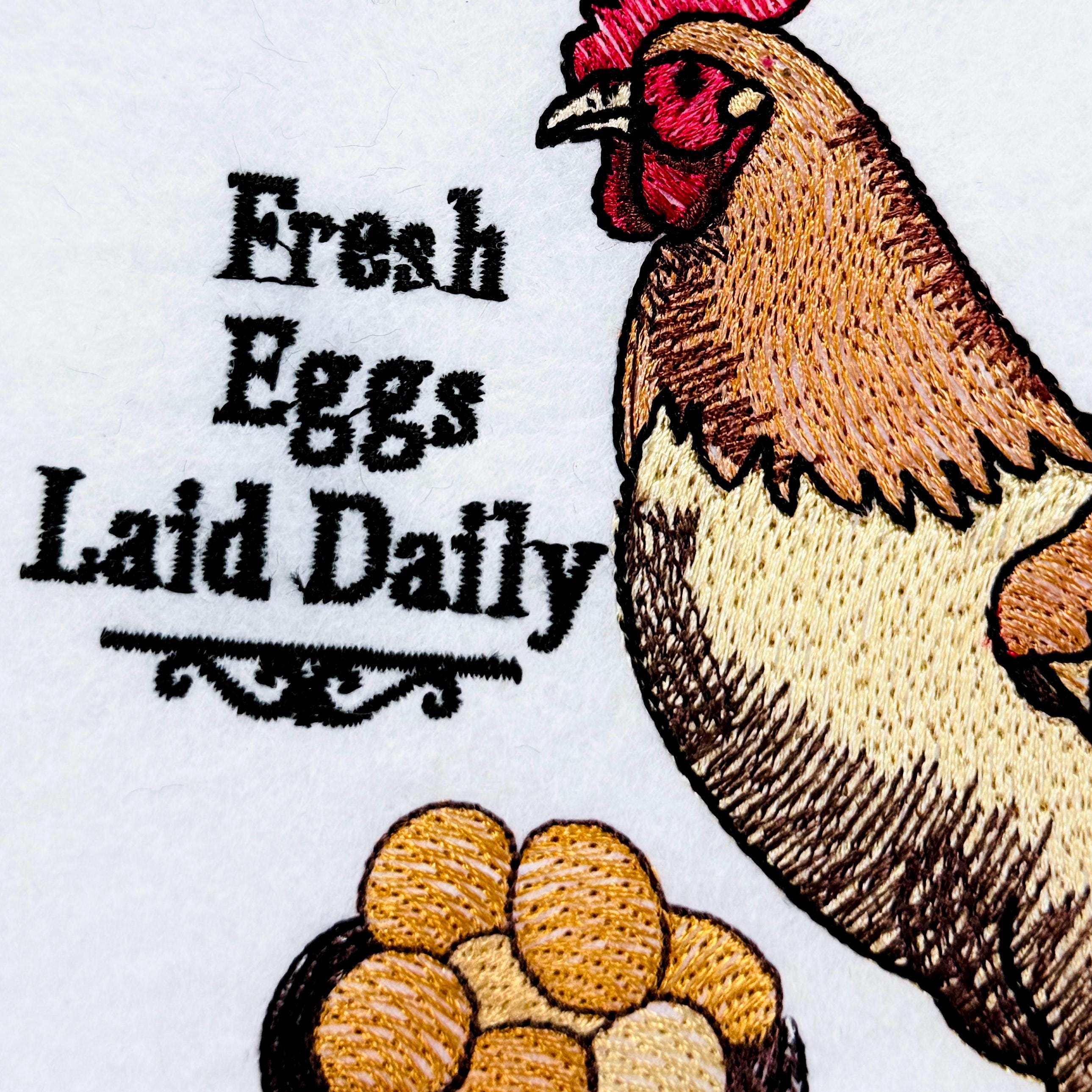 Farm Chicken Machine Embroidery Design Chicket Fresh Eggs Embroidery ...