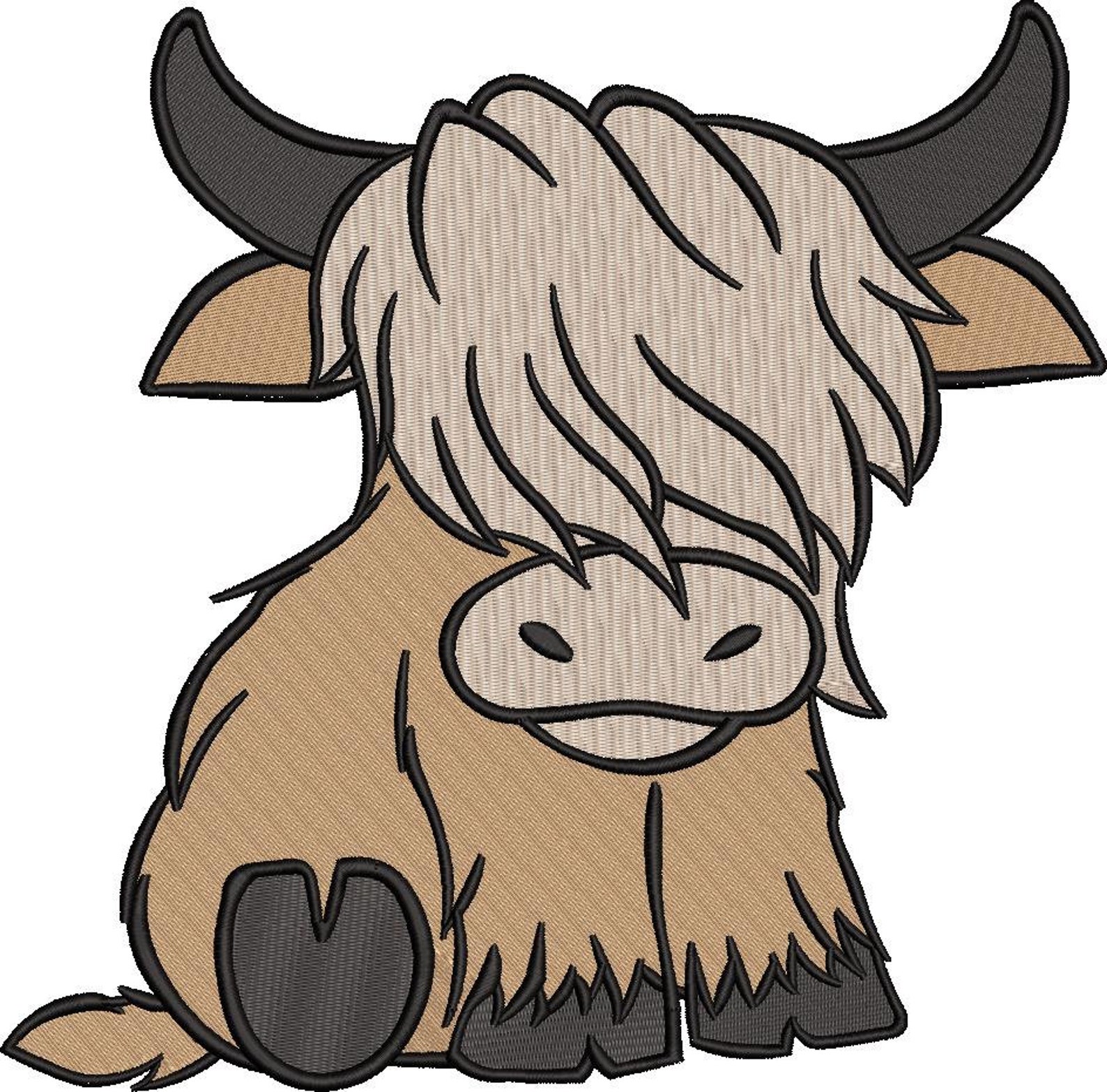 Highland Cow Machine Embroidery Design Pack of Five Highland Cow ...