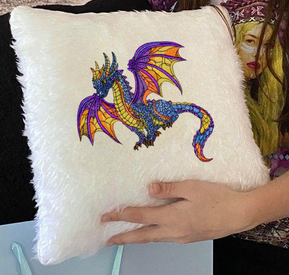 Colorful Dragon Machine Embroidery Design Magical Fantasy Dragon ...