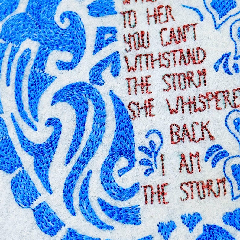 I Am the Storm Turtle Embroidery Design Sea Turtle Embroidery Pattern ...