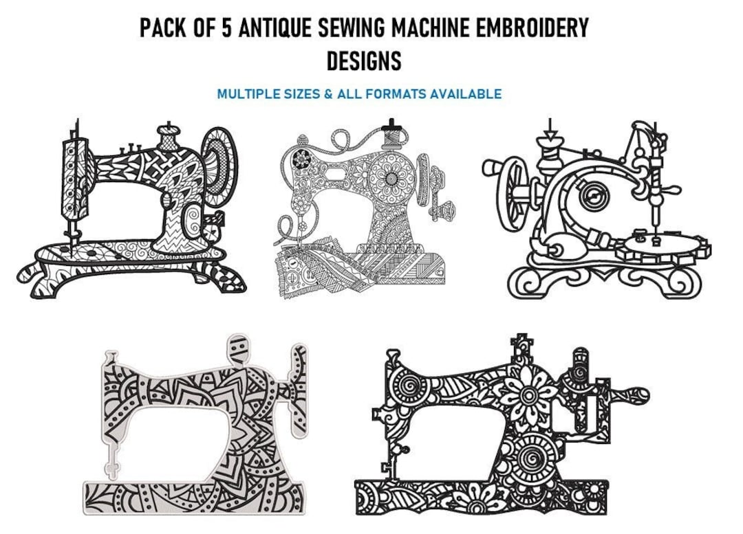 Sewing Machine JEF | 5 Unique Vintage Machine Embroidery Designs ...