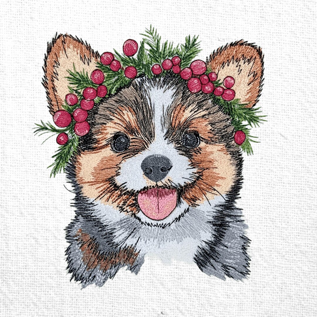 Christmas Corgi Dog Machine Embroidery Design Holiday Corgi Embroidery ...