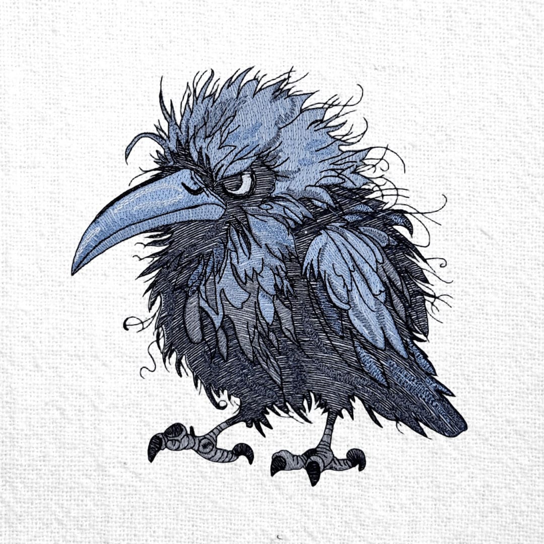 Angry Baby Raven Embroidery Design Fledgling Crow Machine Embroidery ...