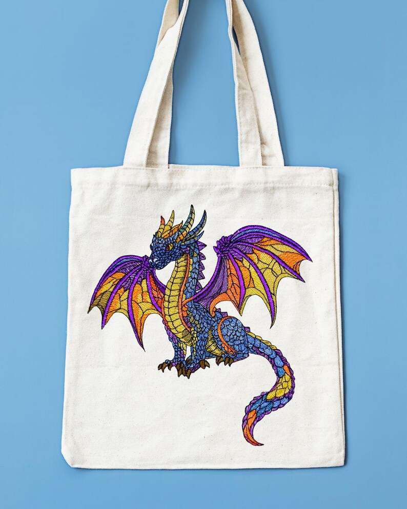 Colorful Dragon Machine Embroidery Design Magical Fantasy Dragon ...