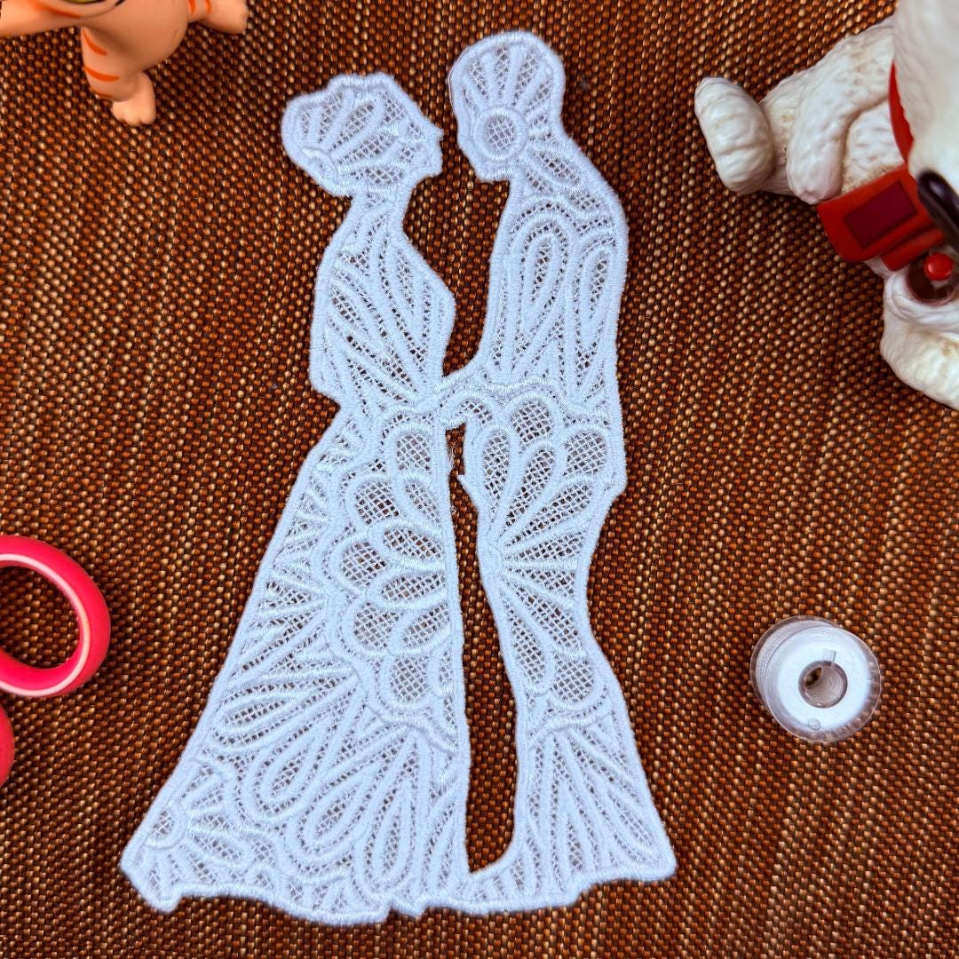 Couple FSL Embroidery Design Loving Couple Embroidery Machine File FSL ...
