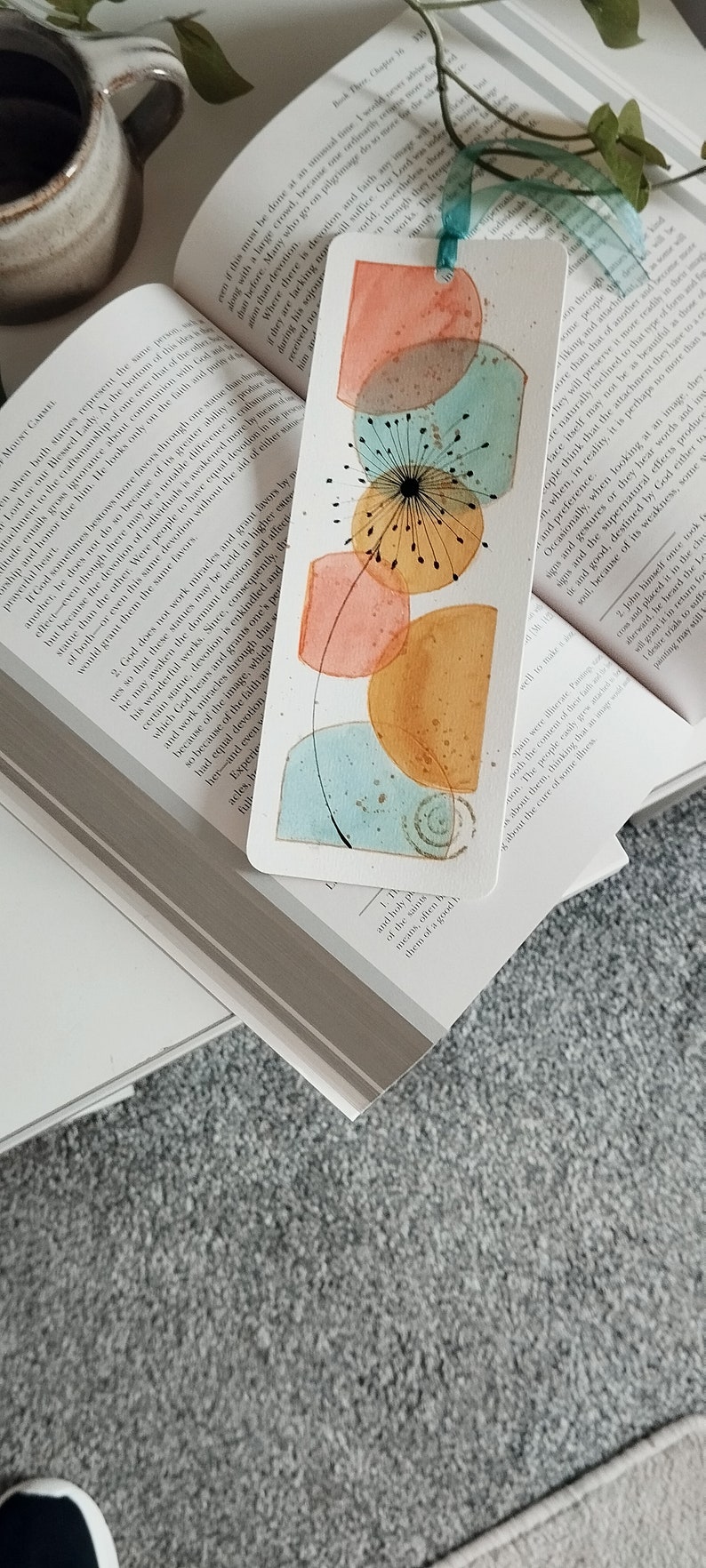 Unique Hand Painted Bookmark With Ribbon. - Etsy