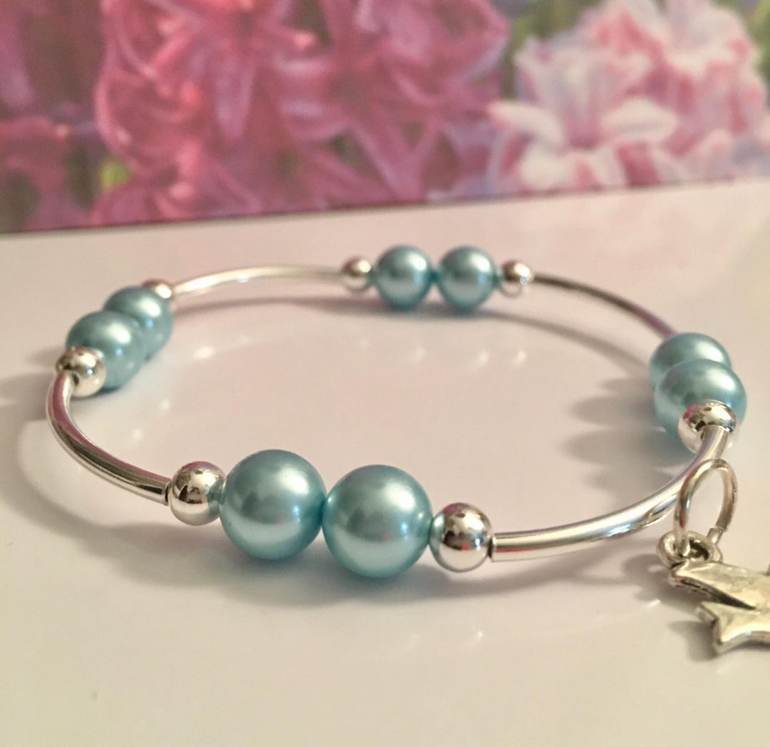 Dainty 925 Sterling Silver Blessing Pearl Bracelet, Smaller Pearls ...