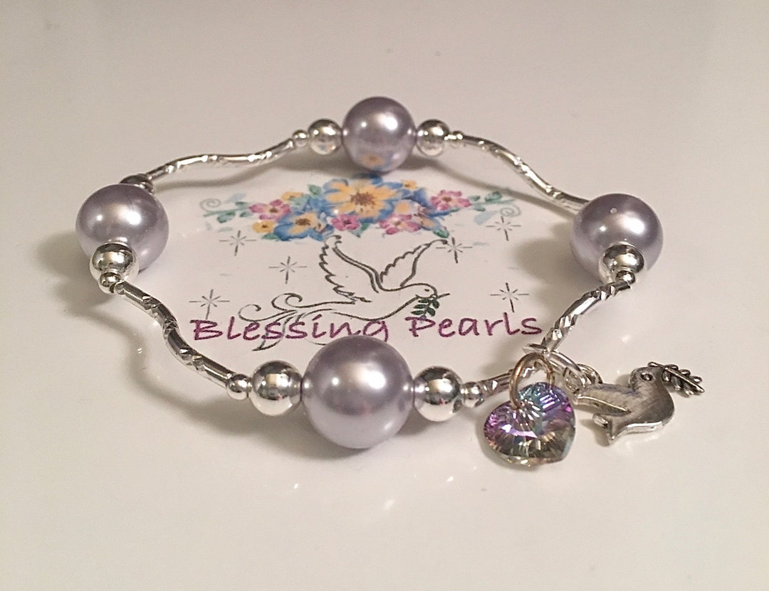 New Wave Sparkle Blessing Pearl Bracelet Unique Cut & Shine, Lavender ...