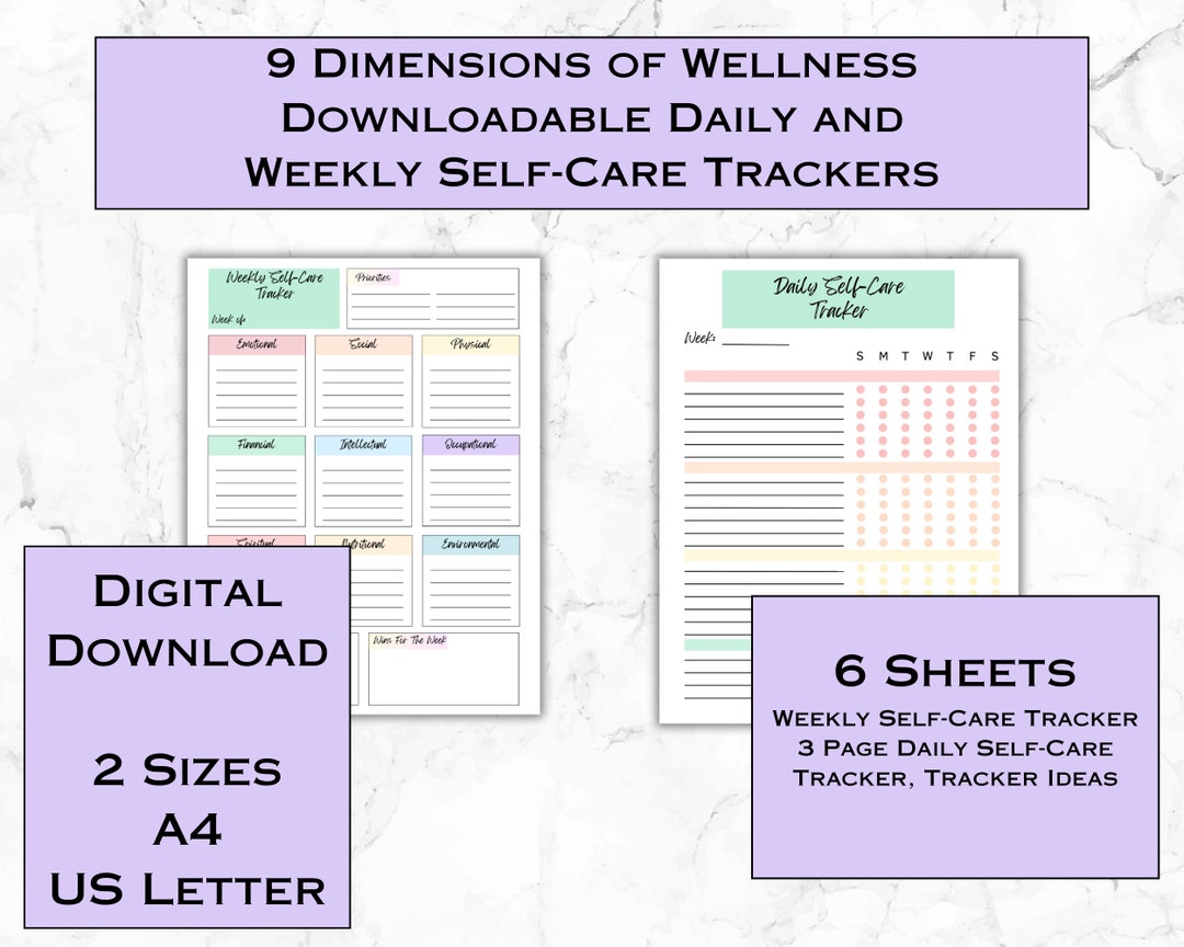 9 Dimensions of Wellness Fillable and Customizable Weekly and Daily ...