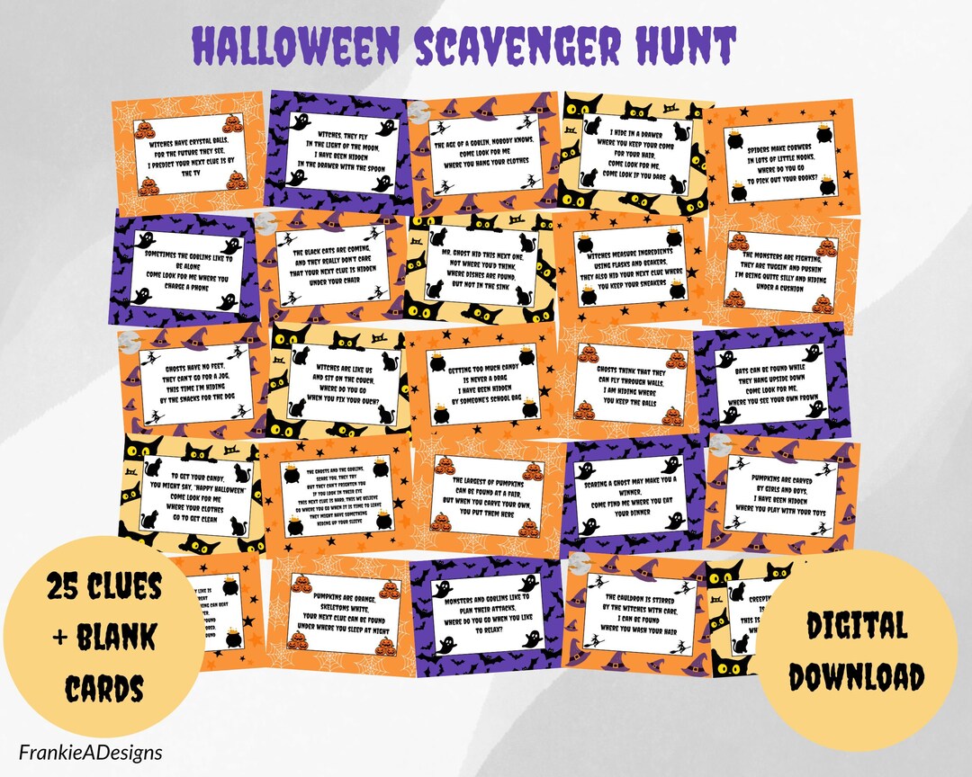 Halloween Indoor Scavenger Hunt for Kids, Fun Games for Kids for ...