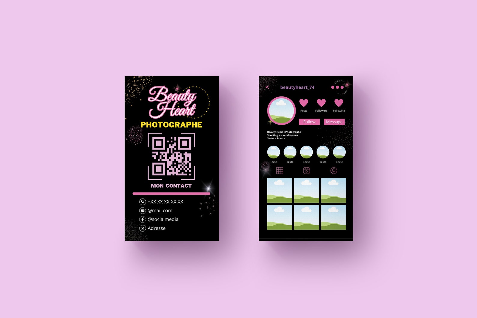 Instagram Card, Canva Model Business Card, Prepared and Editable ...