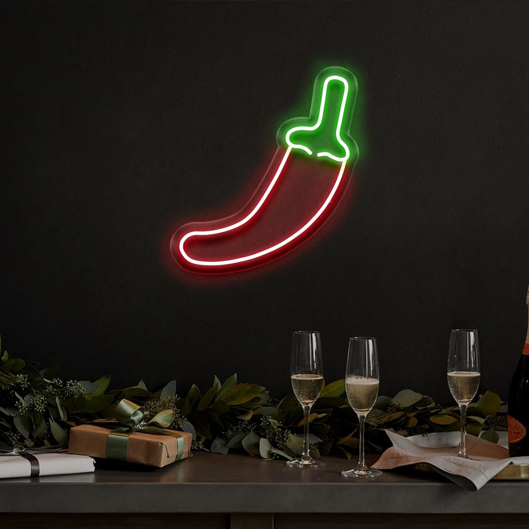 Pepper Neon Sign Peper Neon Wall Art Pepper Neon Lights Chili Pepper ...