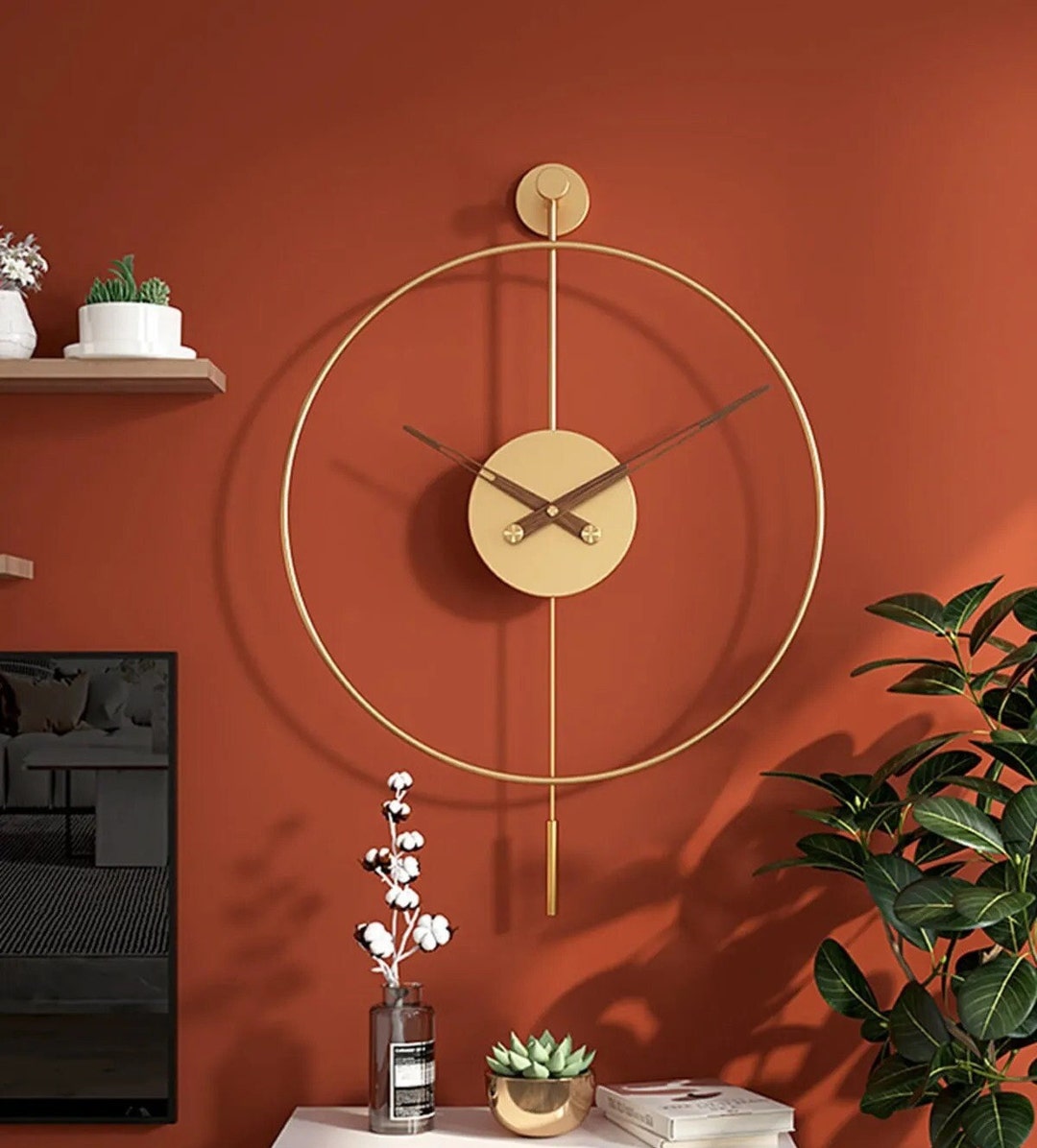Elegant and Aesthetically Detailed Modern Decorative Pendulum Metal ...