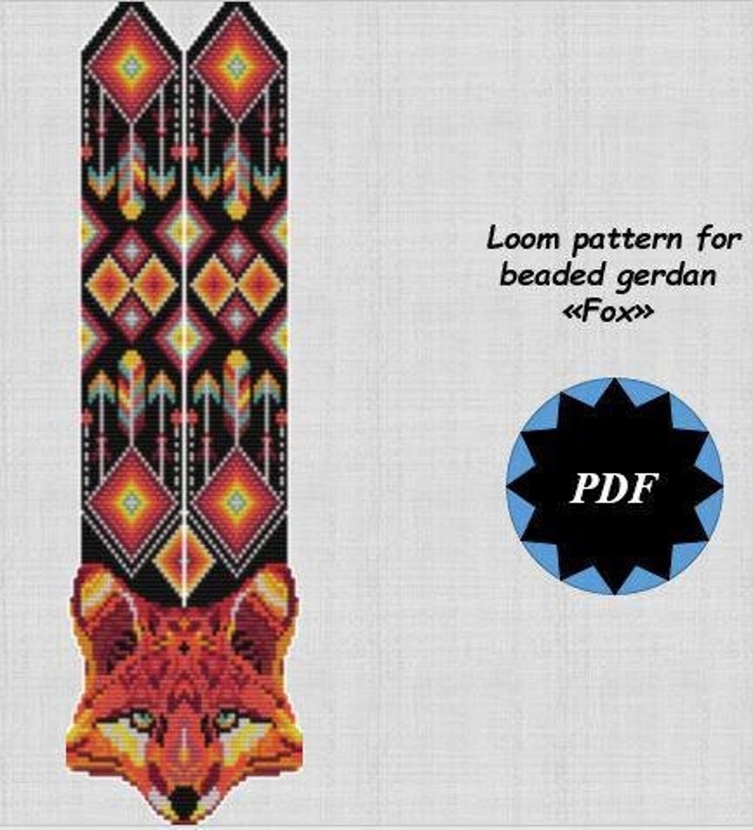 Loom Pattern Beaded Gerdan in PDF Format, Scheme Beaded Necklace ...