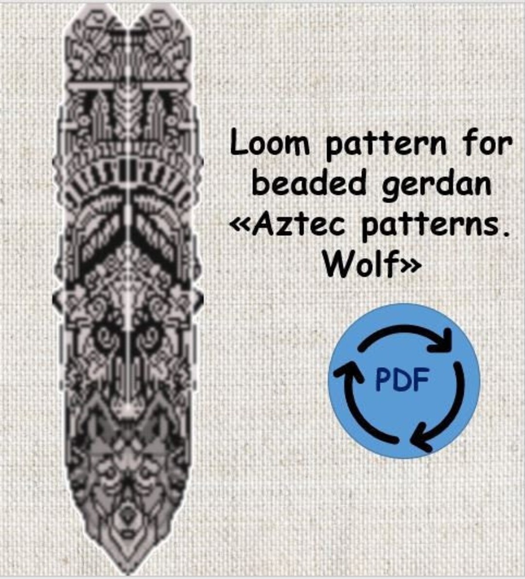 Loom Pattern Beaded Gerdan in PDF Format, Scheme Beaded Necklace, Aztec ...