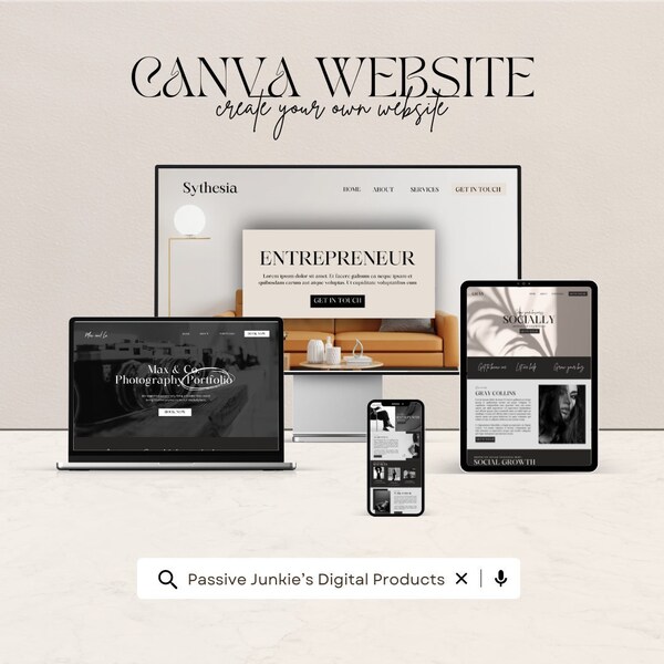 Canva Website Template for Business - Etsy