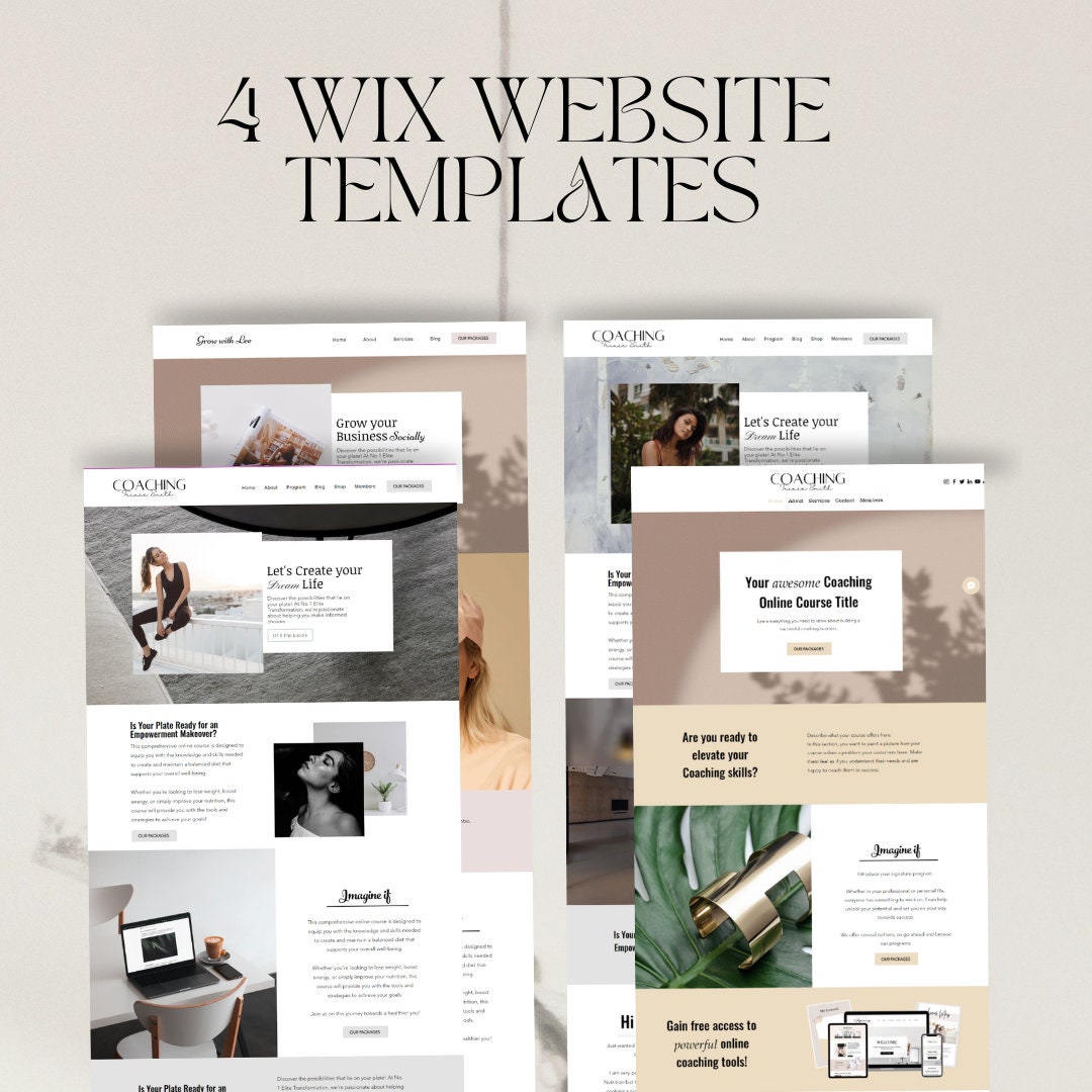 WIX Website Template and Design for Coaches and Businesses - Etsy