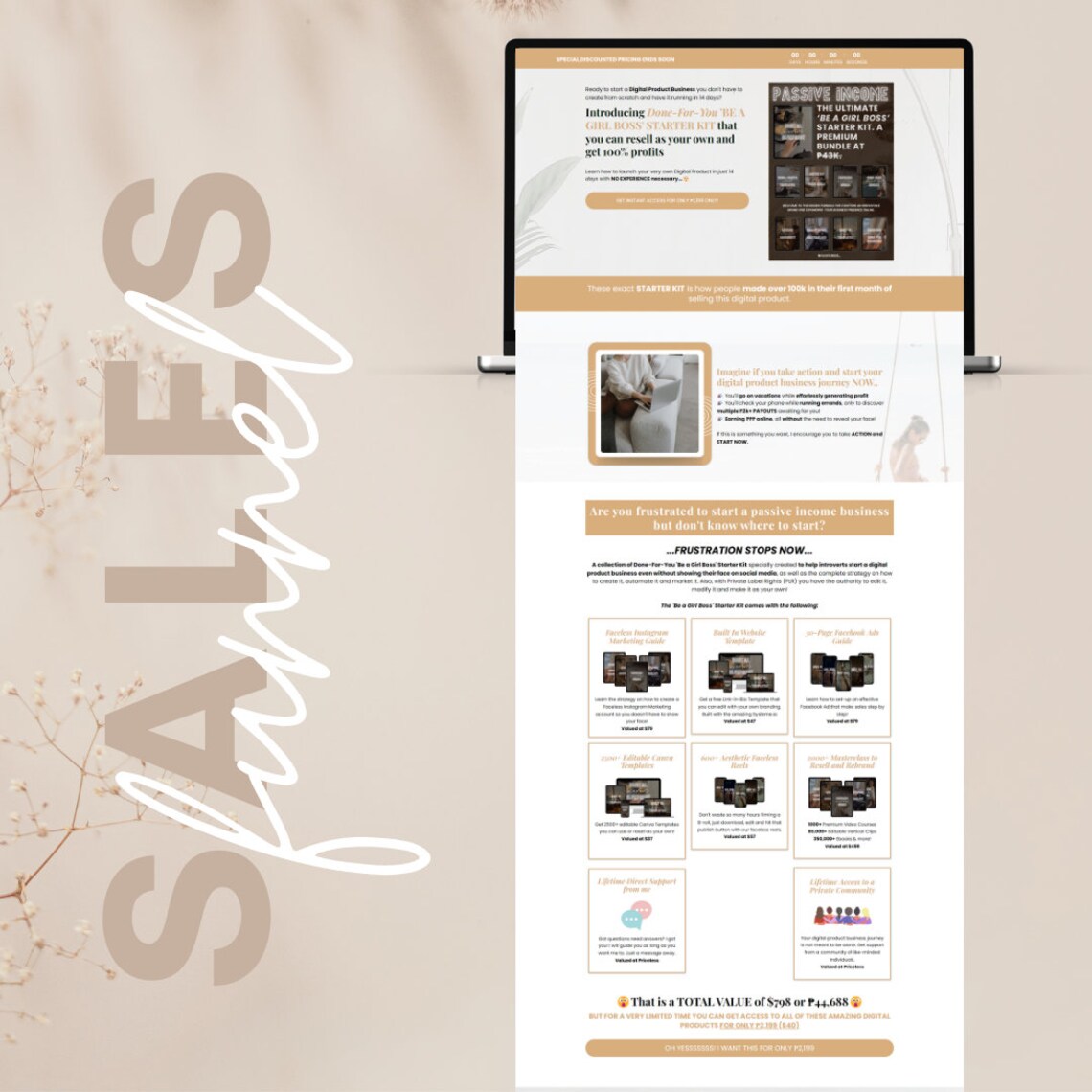 Systeme.io 4 Page Sales Funnel Template for Digital Product Business ...