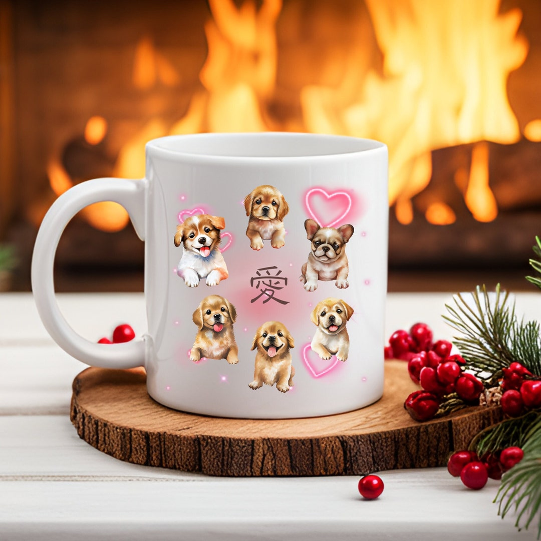 Pet Mug Cute Dog Mug Dog Face Pattern Animal Mug Coffee Mug Dog Lover ...