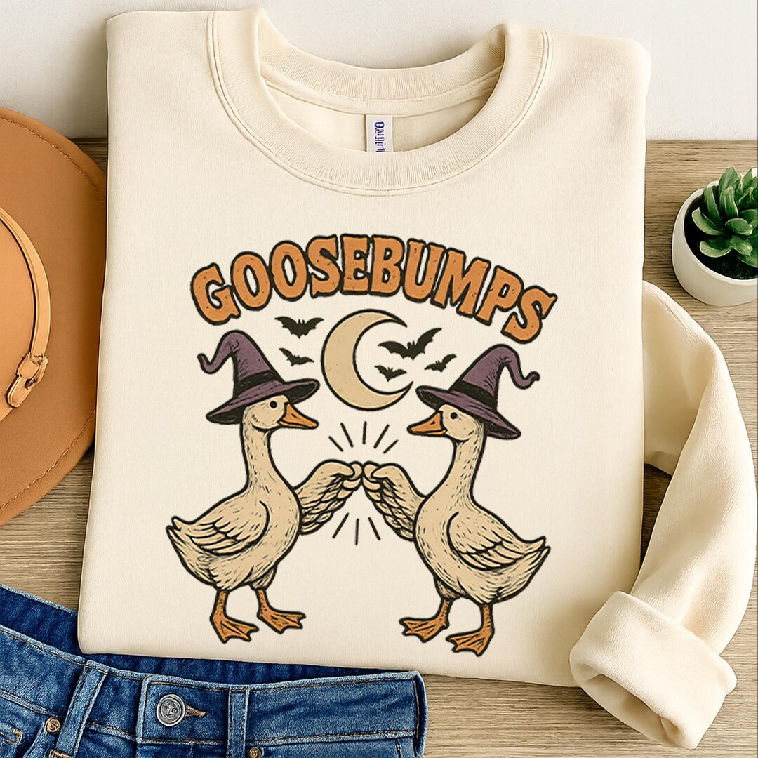 Retro Halloween Goose Bumps PNG, Fall Halloween Sublimation Design ...