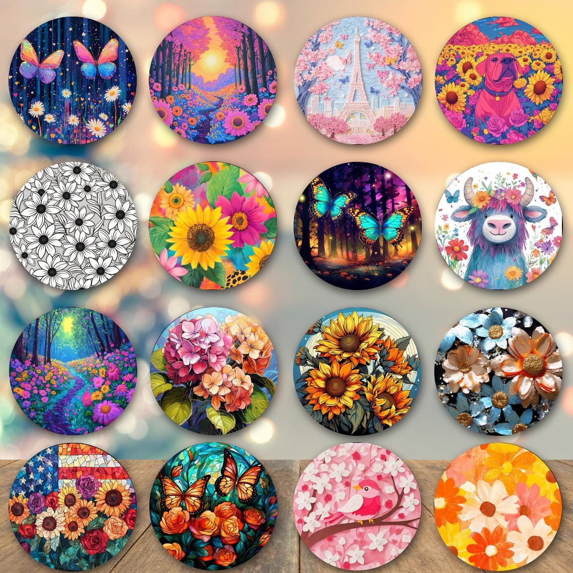100 PNG Car Coaster Sublimation Design, Car Coaster Designs, Round ...