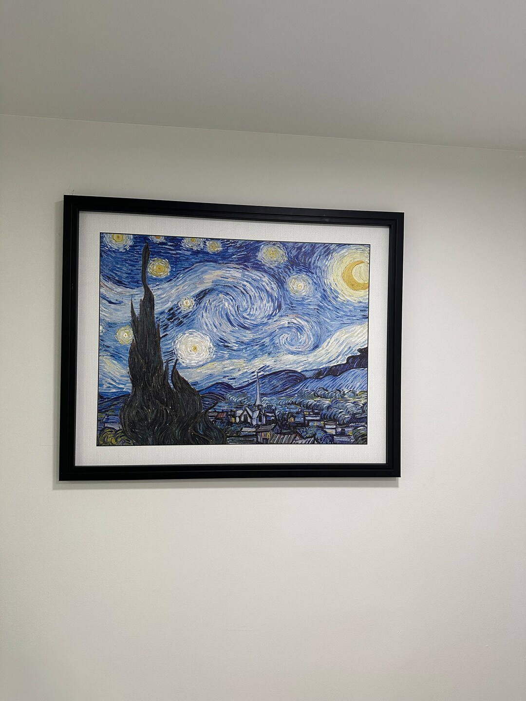 The Starry Night 1889 Picture With Black Frame NEW - Etsy