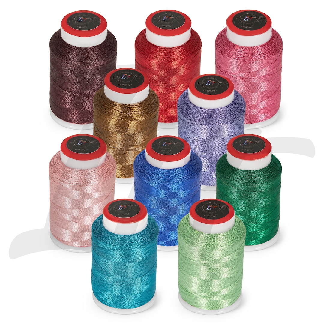 Metallic Embroidery Thread: 10 Color Set, 1000 Meter Spools - Etsy
