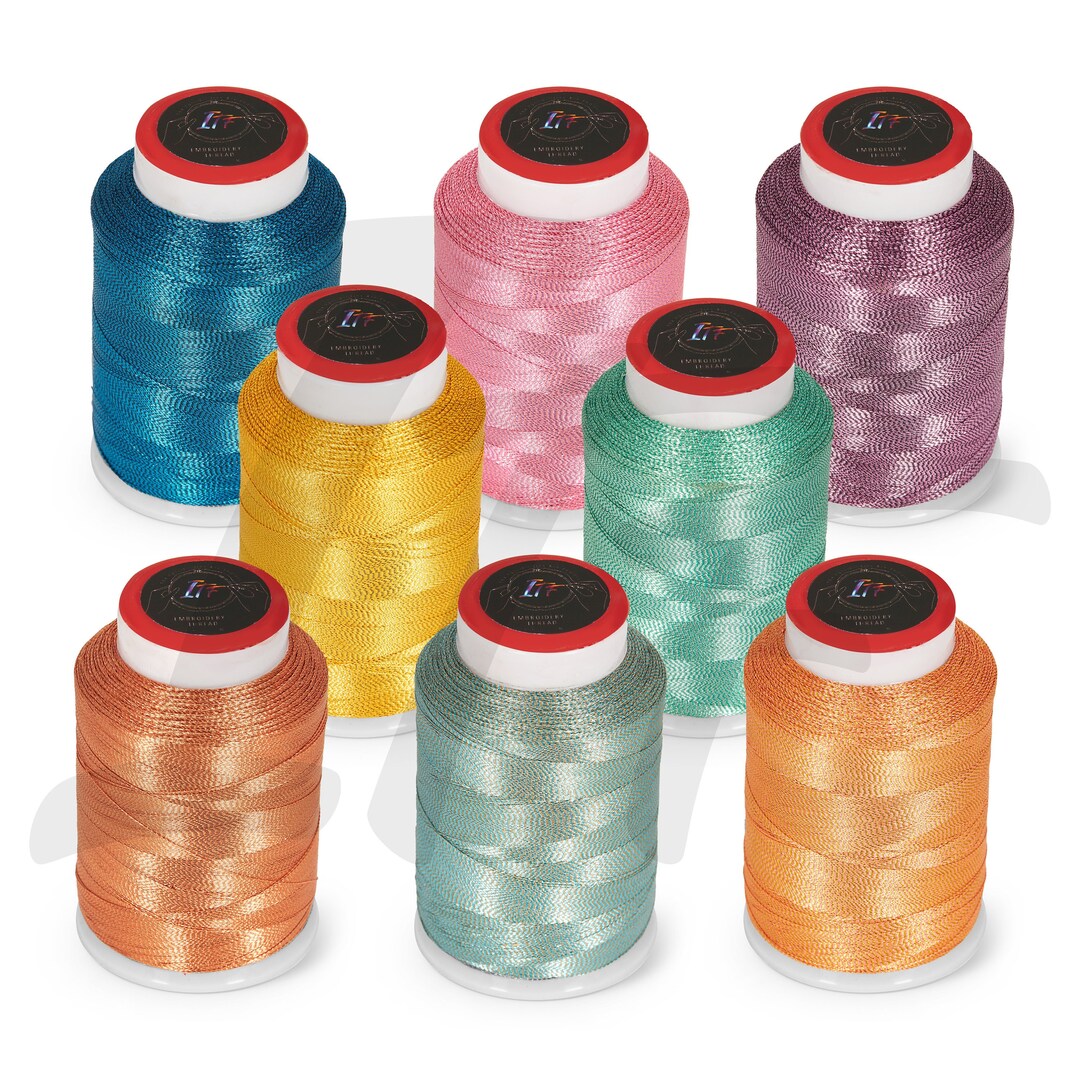 Metallic Embroidery Thread: 8 Colors, 1000 Meter Spools - Etsy