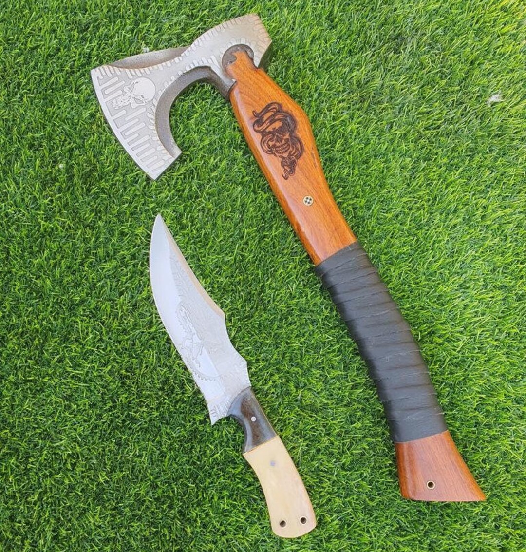 Beautiful Handmade Axe and Knife for Skull Lovers, Hand Crafts, Skull Lovers, Knives, Axes ...