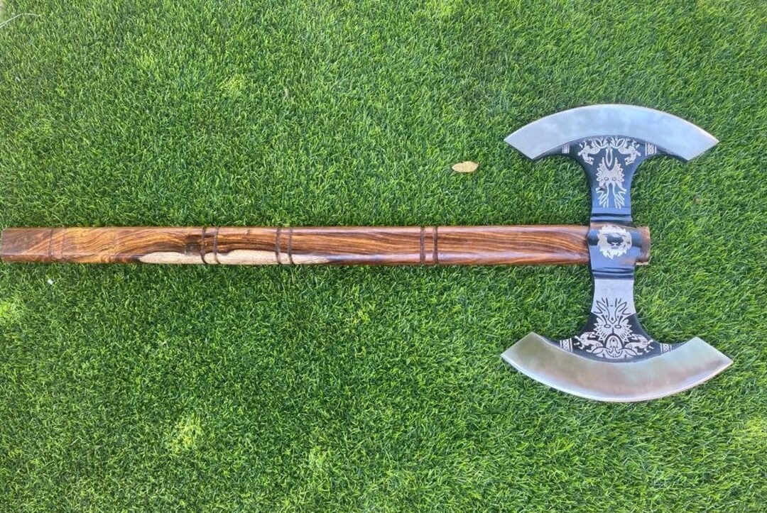 A Very Beautiful Custom Handmade Axe for Sale, Fully Functional Double ...