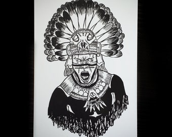 Aztec Warrior, Mayan Warrior, War Bonnet, Azteca Feathers, Mexican ...