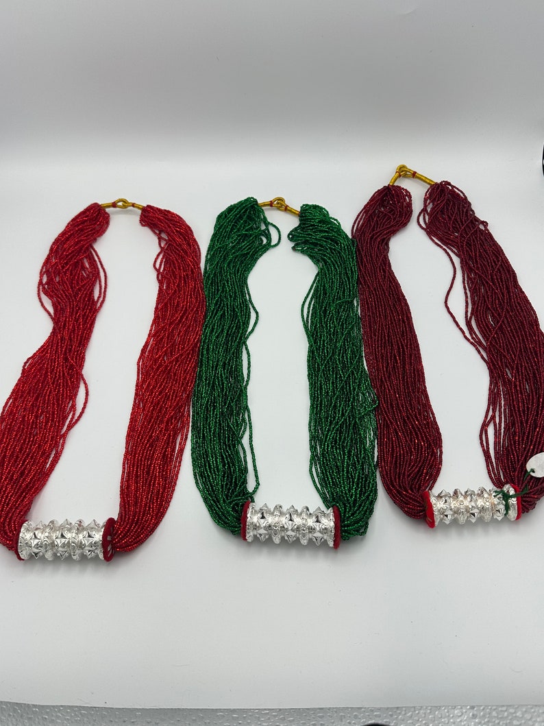 Woman Nepali Tilhari, Pure Hand Made Silver (red,green,crimson) - Etsy