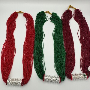 Woman Nepali Tilhari, Pure Hand Made Silver (red,green,crimson) - Etsy