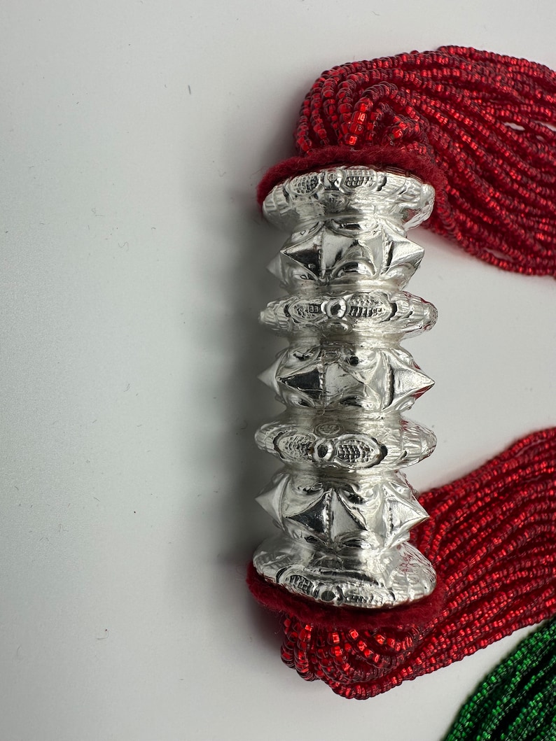 Woman Nepali Tilhari, Pure Hand Made Silver (red,green,crimson) - Etsy