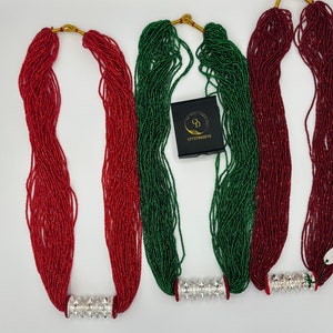 Woman Nepali Tilhari, Pure Hand Made Silver (red,green,crimson) - Etsy