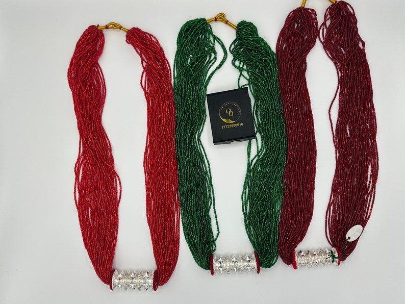 Woman Nepali Tilhari, Pure Hand Made Silver (red,green,crimson) - Etsy