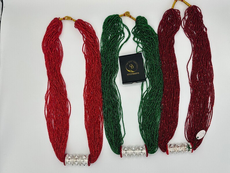 Woman Nepali Tilhari, Pure Hand Made Silver (red,green,crimson) - Etsy