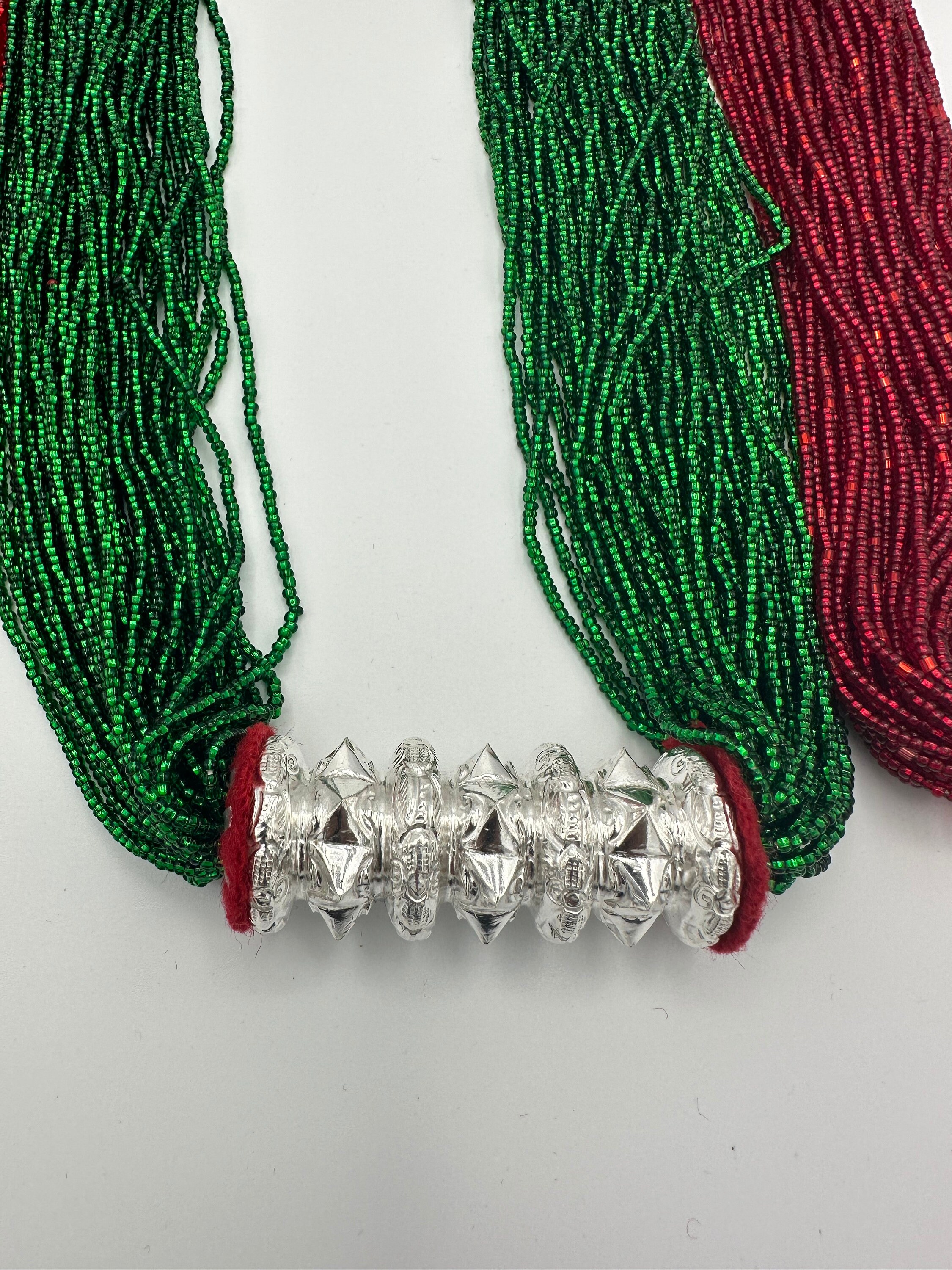 Woman Nepali Tilhari, Pure Hand Made Silver (red,green,crimson) - Etsy