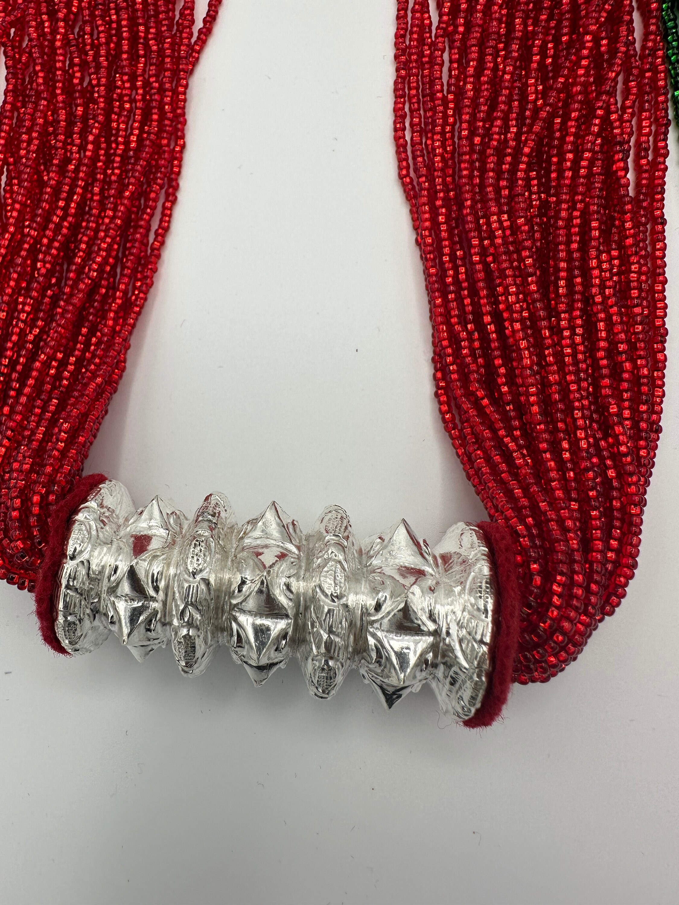 Woman Nepali Tilhari, Pure Hand Made Silver (red,green,crimson) - Etsy