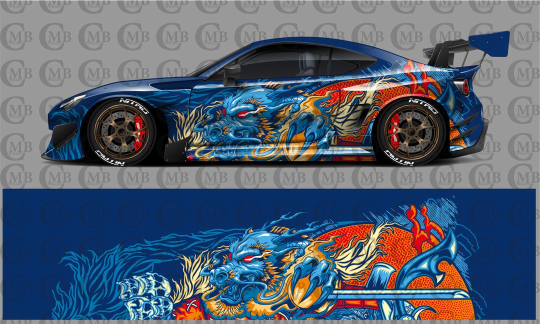 Dragon Japanese Style, , Car Livery, Cast Vinyl Wrap, Universal Size ...