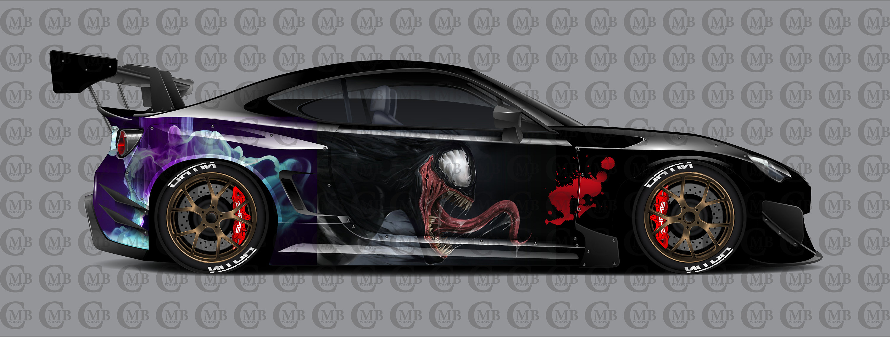 Venom and Blood Effect, Car Livery, Cast Vinyl Wrap, Universal Size ...