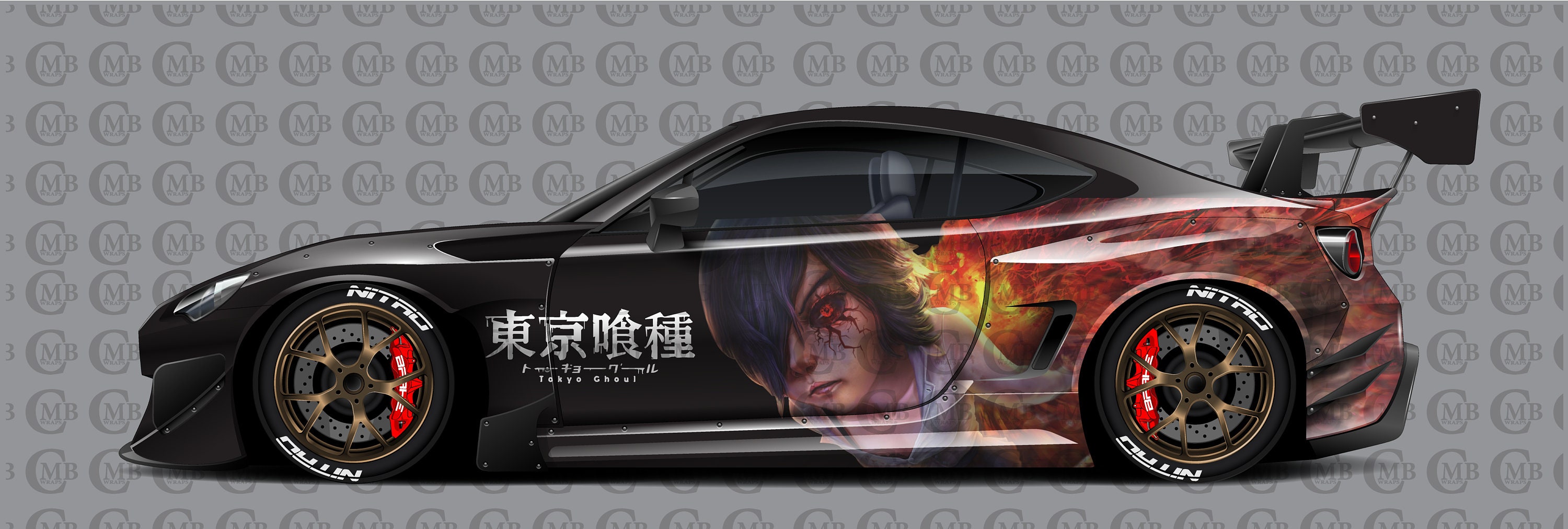 Tokyo Ghoul, Car Livery, Cast Vinyl Wrap, Universal Size, Car Wrap, Car ...