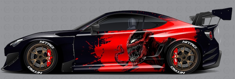 Venom Carnage, Car Livery, Cast Vinyl Wrap, Universal Size, Car Wrap ...