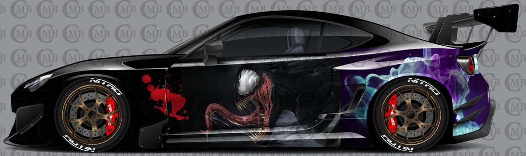 Venom and Blood Effect, Car Livery, Cast Vinyl Wrap, Universal Size ...