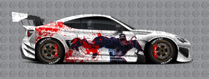 Venom and Blood Effect, Car Livery, Cast Vinyl Wrap, Universal Size ...
