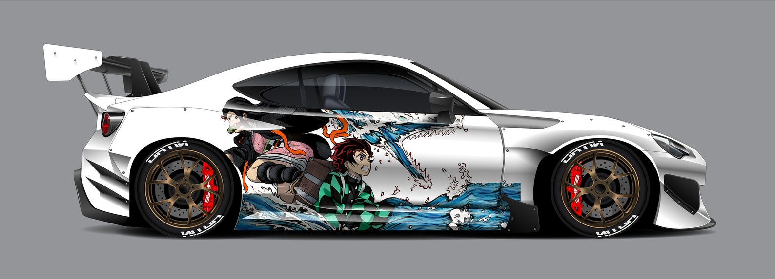 Demon Slayer Wrap, Car Livery, Cast Vinyl Wrap, Universal Size, Car ...