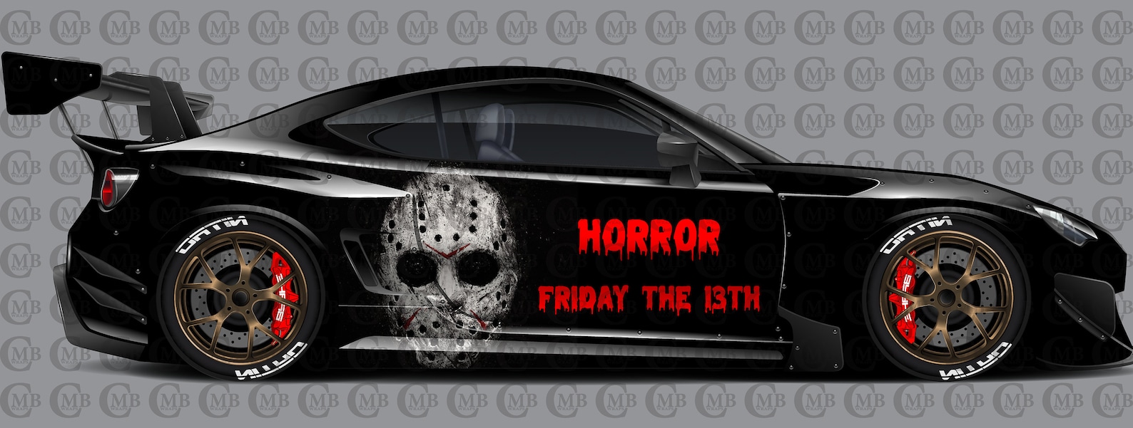 Horror Theme, Car Livery, Cast Vinyl Wrap, Universal Size, Car Wrap ...