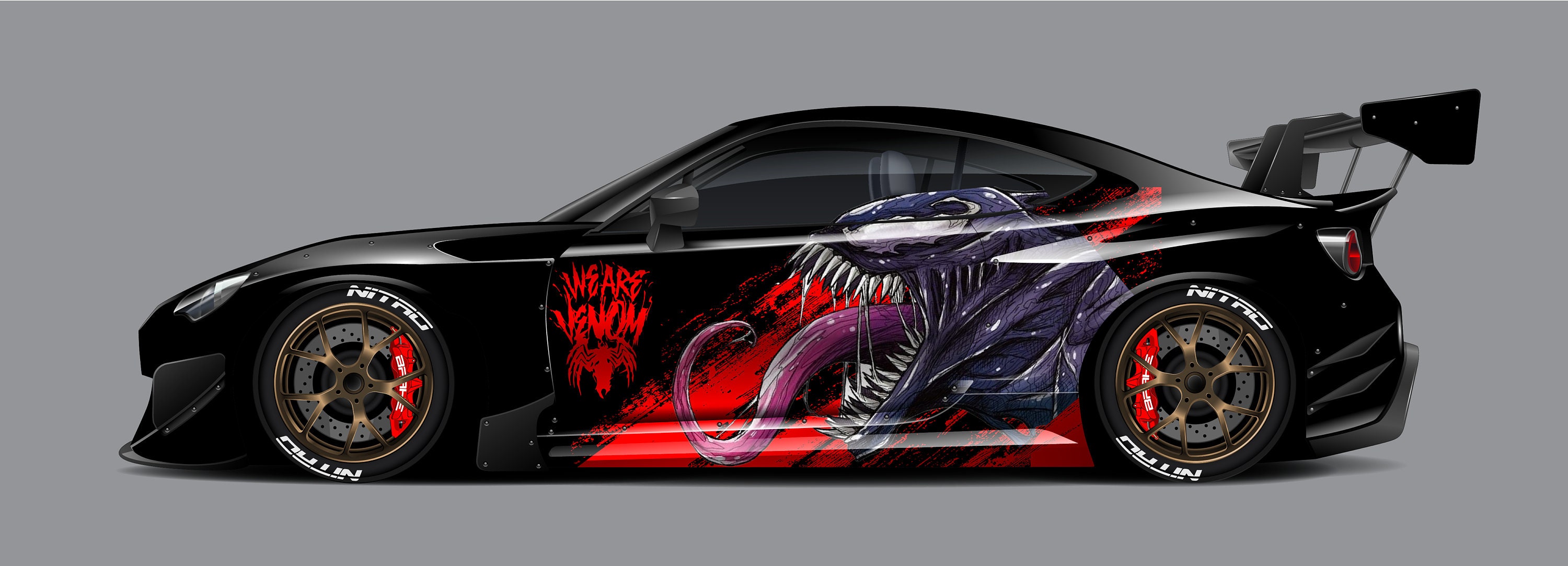 Venom Car Wrap, Car Livery, Cast Vinyl Wrap, Universal Size, Car Wrap ...