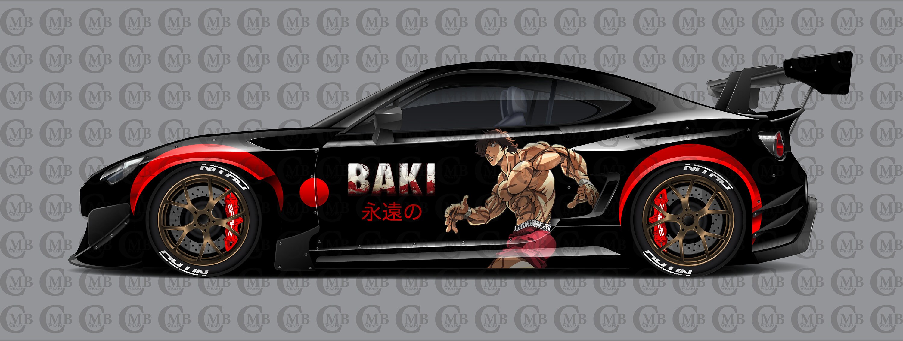 Baki Car Design, Dragon Ball, Car Livery, Cast Vinyl Wrap, Universal ...