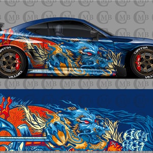Dragon Japanese Style, , Car Livery, Cast Vinyl Wrap, Universal Size ...